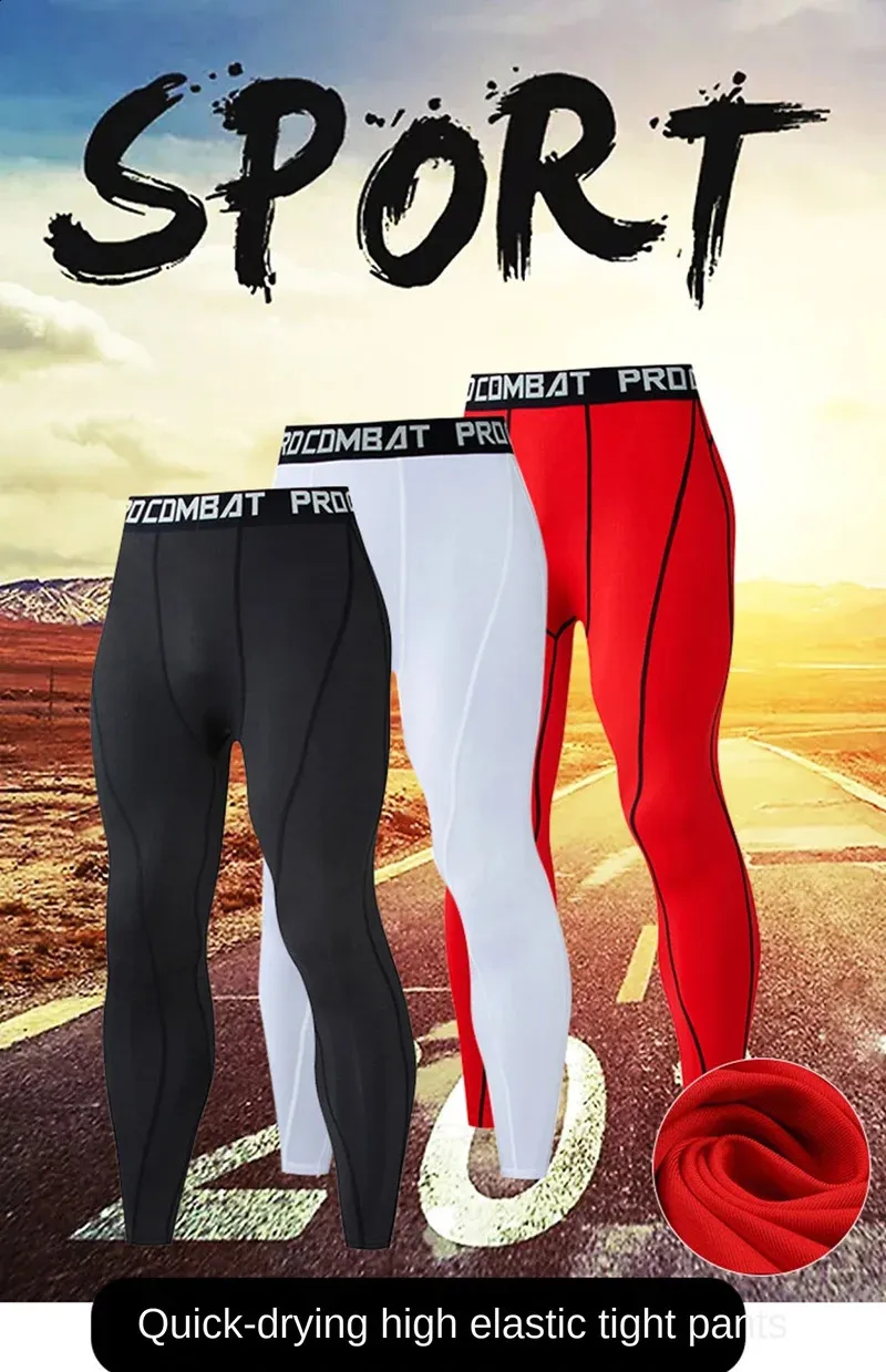 Men's Compression Pants: Quick Dry Workout Leggings for Running ...