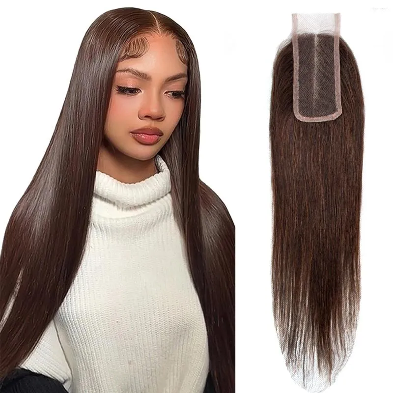 Premium 2x4 Lace Closure - Straight Human Hair, Natural Black #2 ...