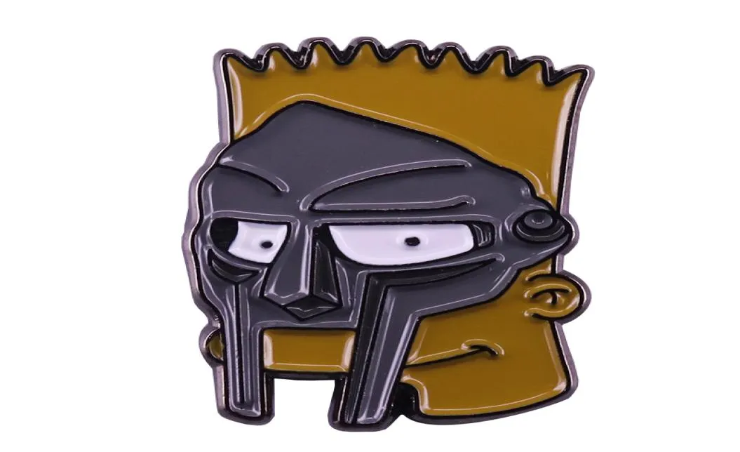 MF Doom Enamel Pin Bart Simpson Pop Mash Up Black Hills Gold Jewelry ...
