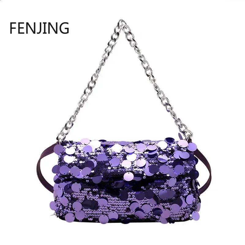 Sequin Evening Bag Women's Crossbody Handbag, Party Clutch, Purple ...