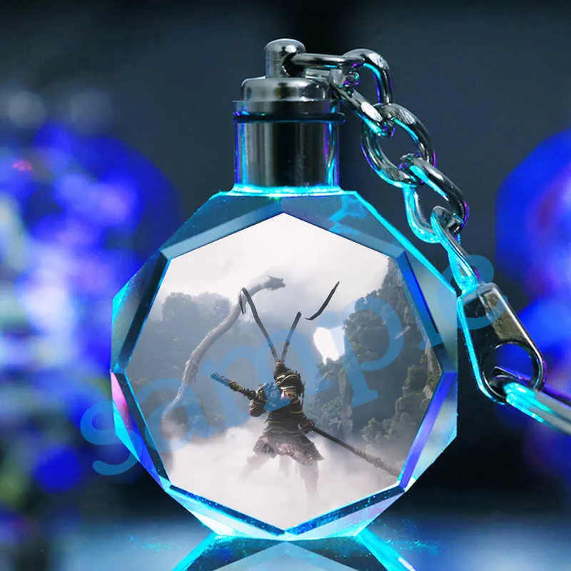 Black Myth Wukong Crystal Glass Keychain Small Pendant For Domestic ...