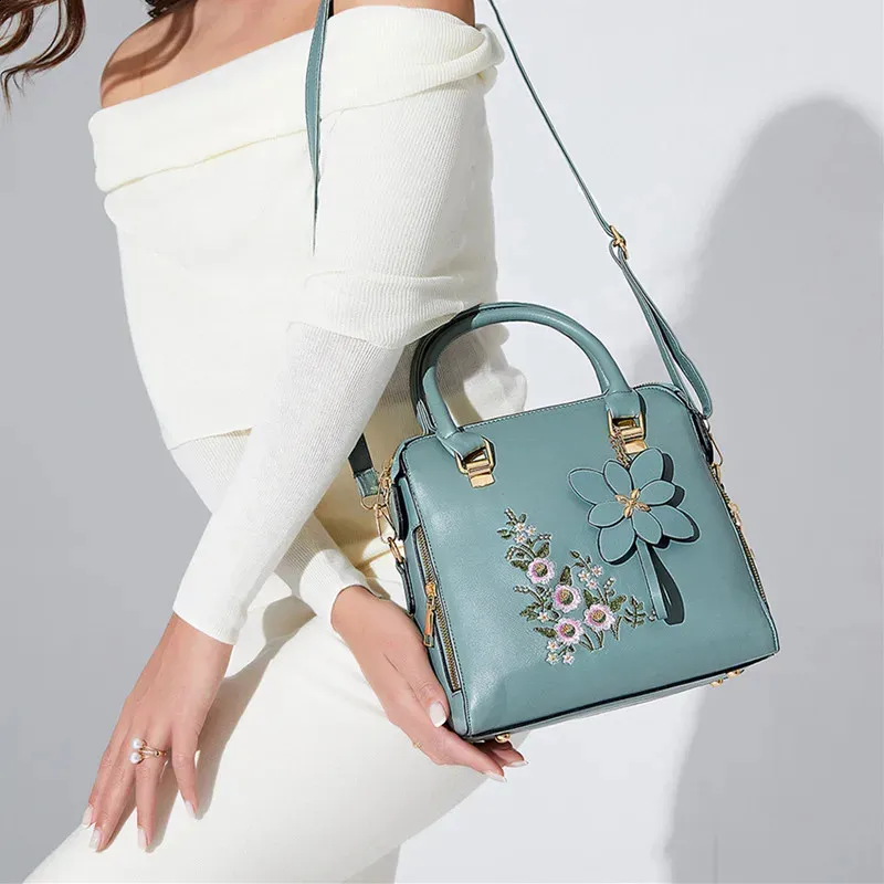 Embroidered Tassel Cross Body Leather Handbag: Stylish Shoulder Bag ...