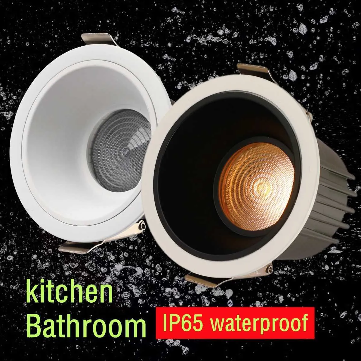 Dimmable Recessed spotlight ceiling light - IP65 Waterproof, Anti-Glare ...