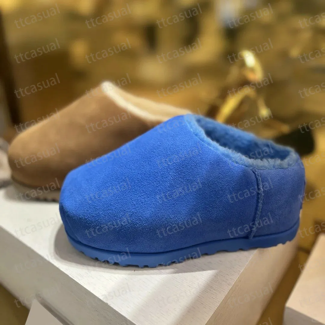 Anders Tasman Suede Mule Slippers Tazz Mustard Seed Chestnut Fur ...