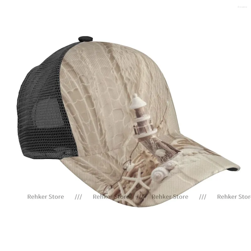 Marine Sea Stars Shells Lighthouse Snapback Hunting Baseball Cap ...