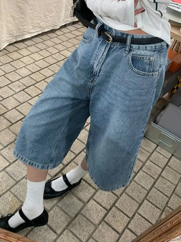 Ladies Wide Leg Shorts Vintage High Waisted Denim... From Sereinstore ...
