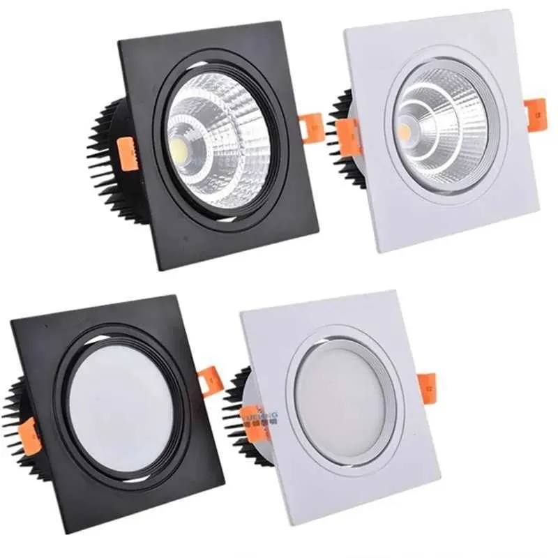 Square LED Recessed Downlight: Dimmable Ceiling Spot Light, 7W 24W ...