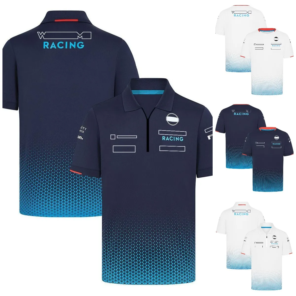 2024 F1 Racing Team Uniform Mercedes F1 Polo Shirt Men's Zipper ...
