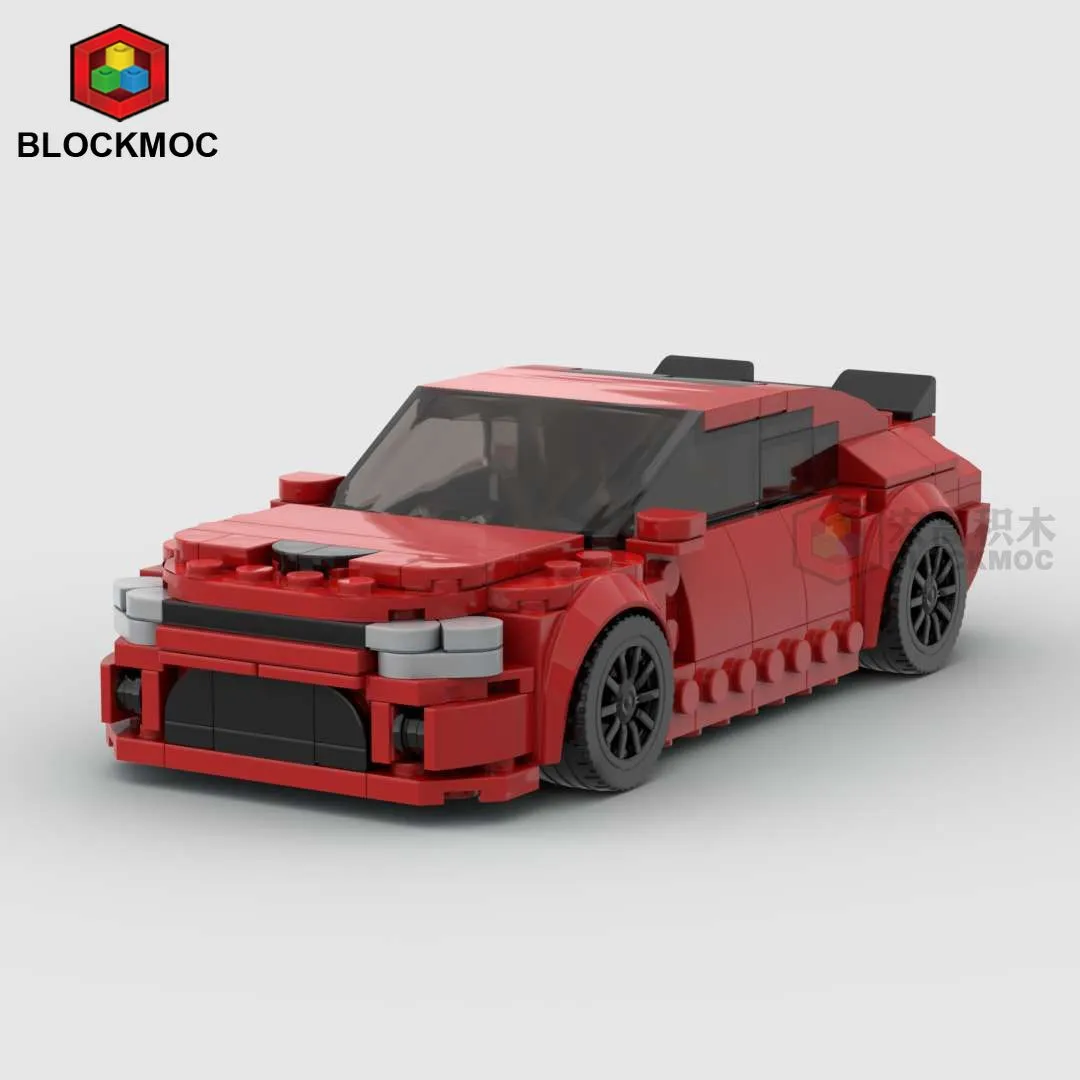 Red MOC Bricks Dodger Racing Sports Car Building Blocks Technical ...