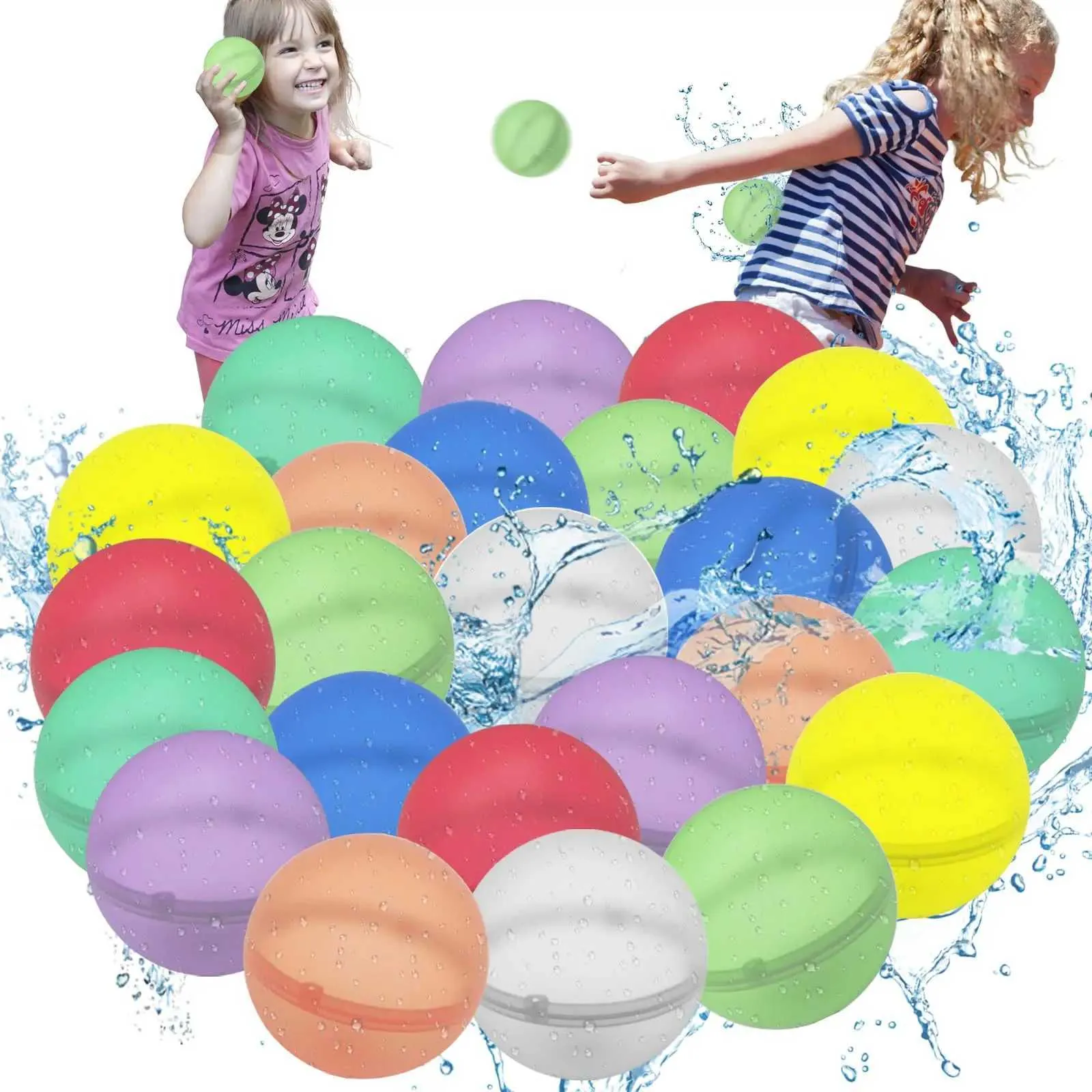 Reusable Water Balloons: Quick Fill Silicone Water Balls For Summer Fun ...