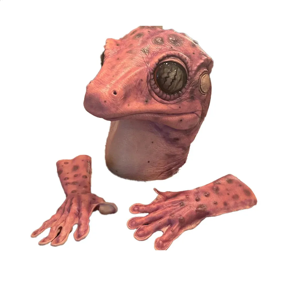Funny Reptile Latex Mask & Gloves Set - Perfect for Cosplay, Halloween ...