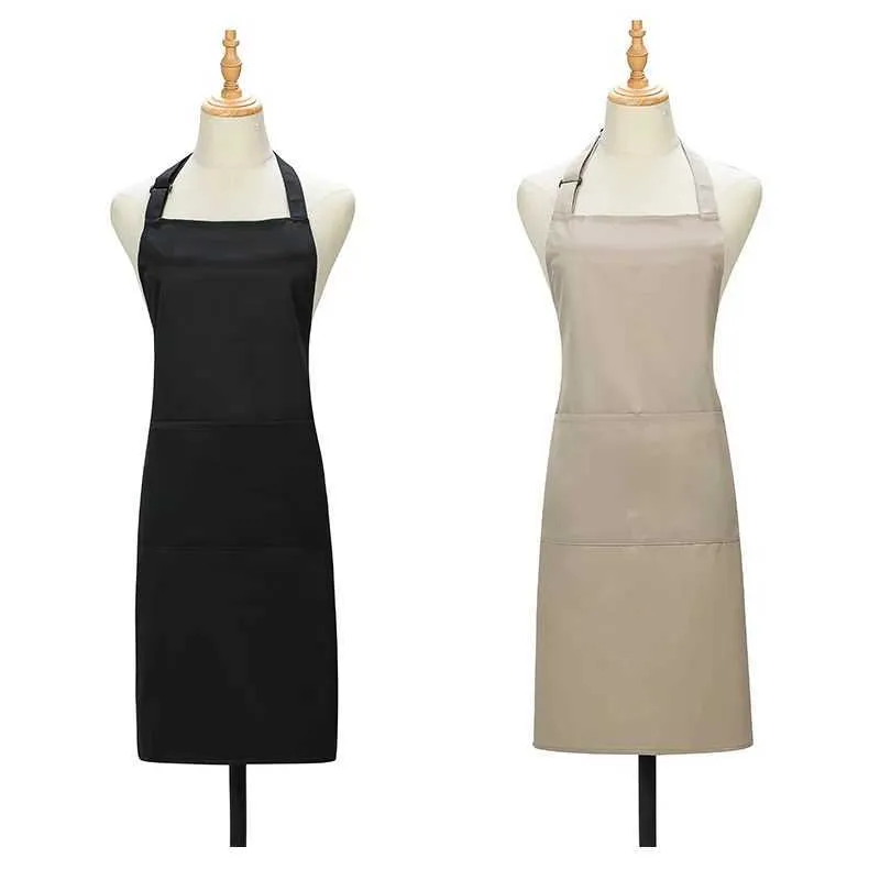 Adjustable Cotton Unisex Kitchen Apron with Pockets for Cooking, Baking ...