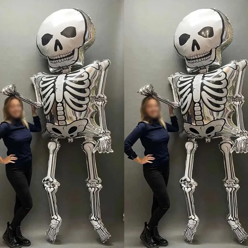 Giant Halloween Skeleton Skull Balloons - Aluminium Foil Decor, Photo ...