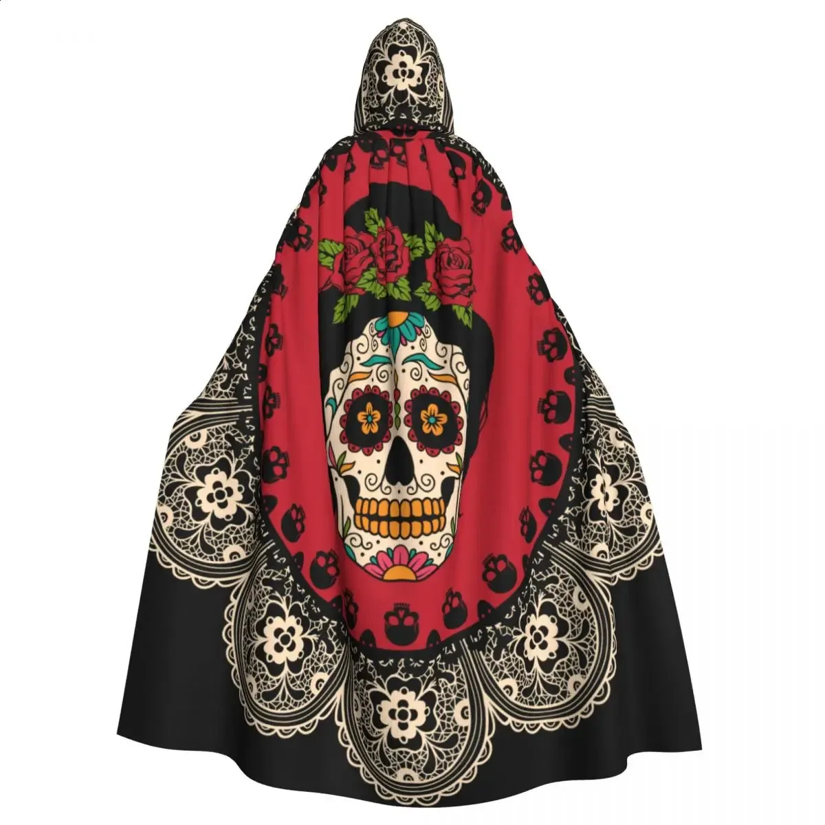 Premium Velvet Cape with Hood - Reversible Skeleton Witch Cloak - Shop ...