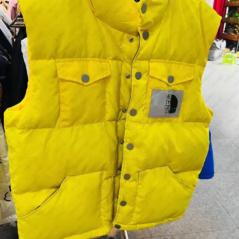 Men's Women's Down Vest Yellow Casual Designer Jacket Gilet Down Woman ...