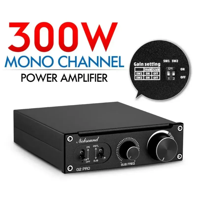 Nobsound G2 Pro Hi-Fi Subwoofer Amplifier - 300W Mono Channel Digital ...