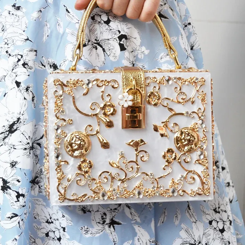 DHgate.com:Exquisite Acrylic Box Evening Bag: Diamond Flower Clutch ...