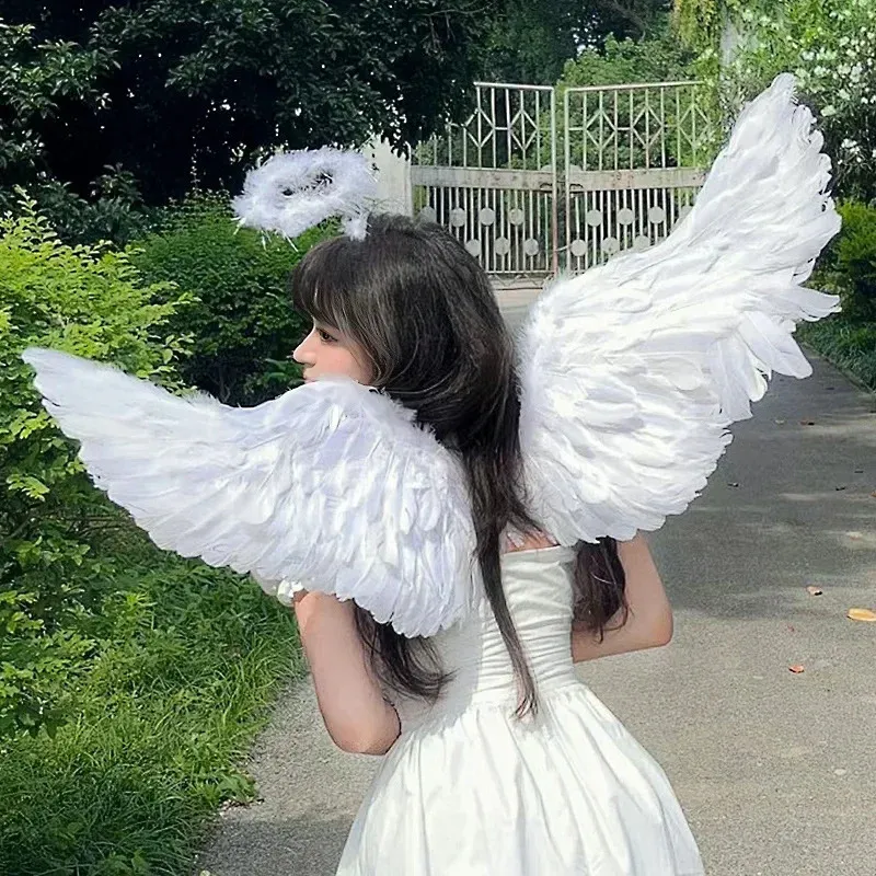 Cute Angel Wings And Halo Costume Feather Angel Wings Set For Kids ...