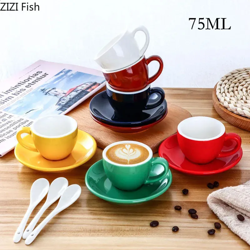 75 Ml Mini Taza De Cerámica Taza De Leche Para El Desayuno Restaurante ...