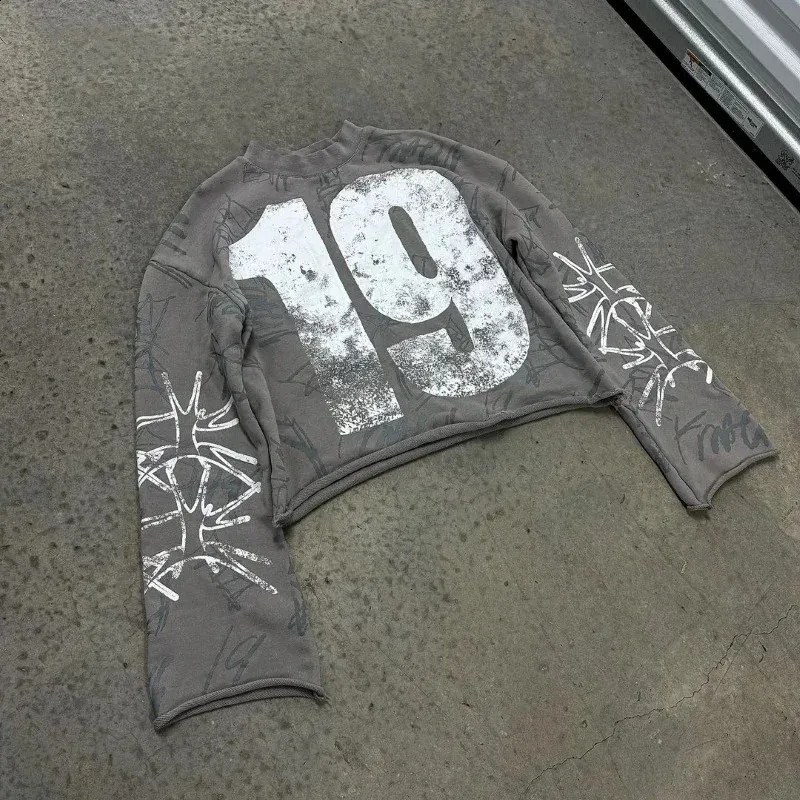 Oversized Long Sleeve T-Shirt: Y2K Retro Hip-Hop Style - Shop Now ...