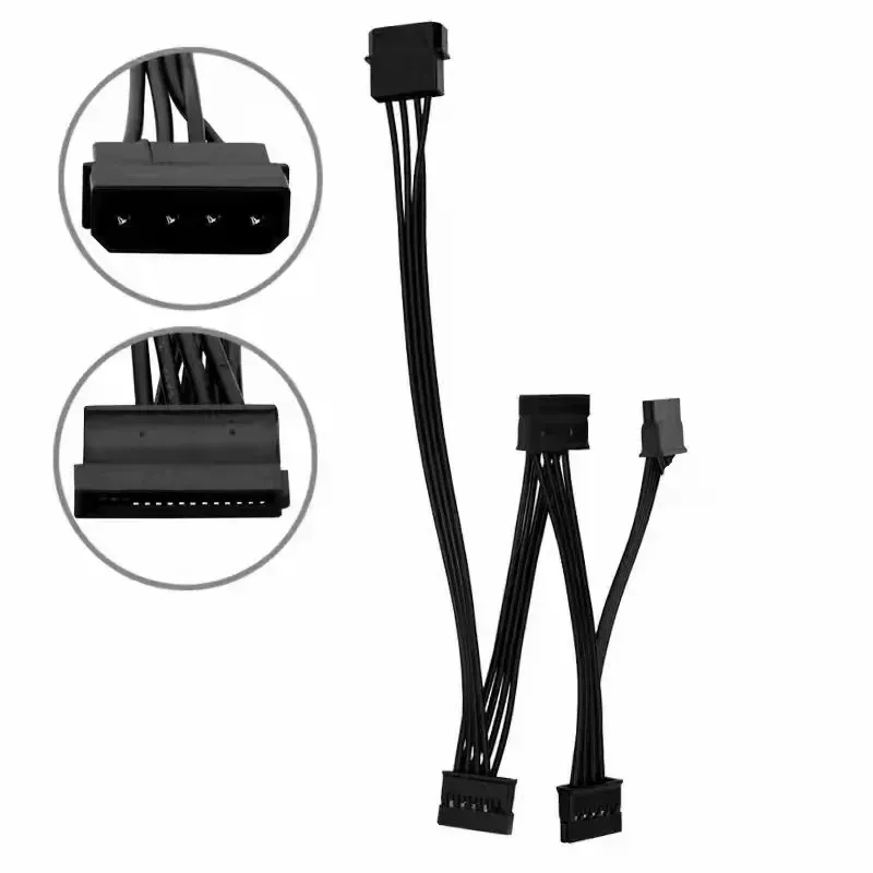 30 Inch SATA sata power cable - 4 Pin Male to 15 Pin Female 1-to-5 Cord ...