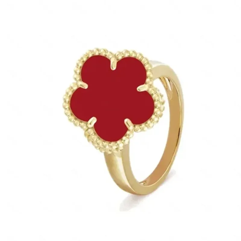 Exquisite 18K Rose Gold Floral Agate Laser Ring: Double Elegance and ...
