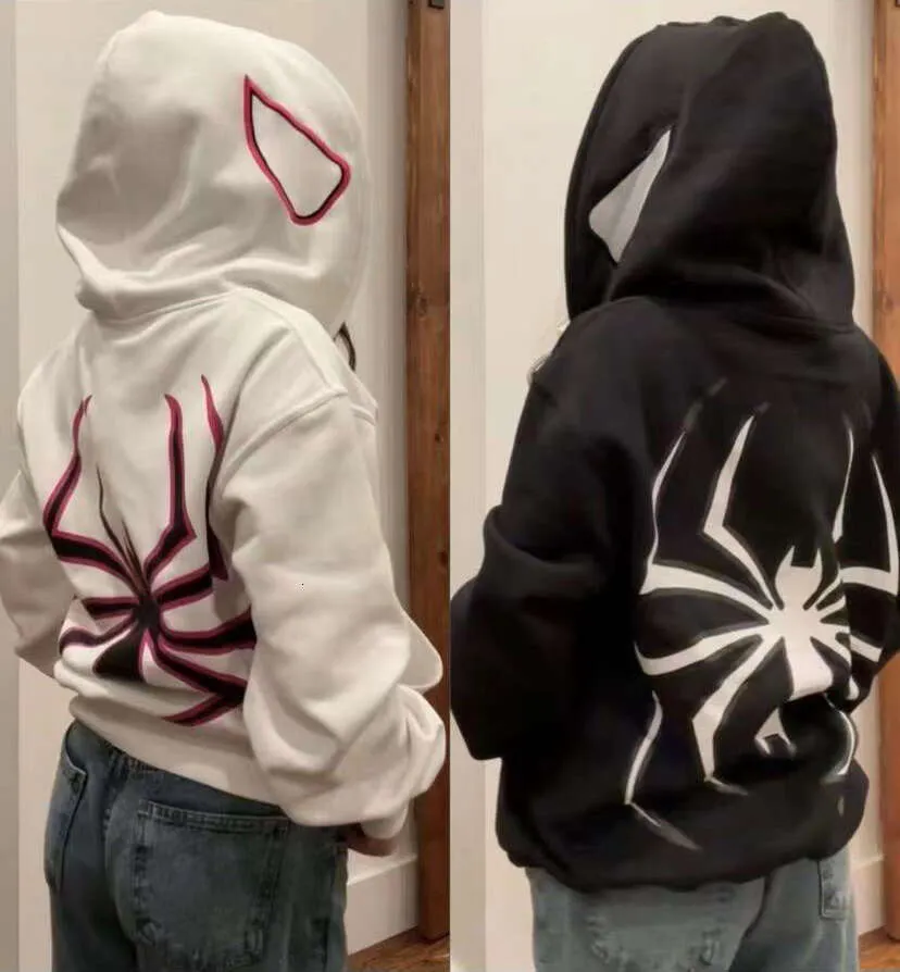 Oversized Y2K Spider Hoodie: Autumn/Winter Punk Zip-Up Coat - Best ...