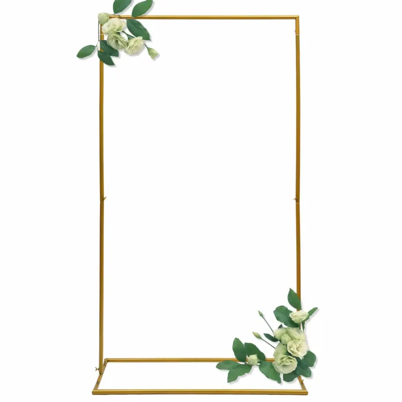 Gold Arch Metal Garden Gates Wedding Backdrop Rack Rectangle Shape ...