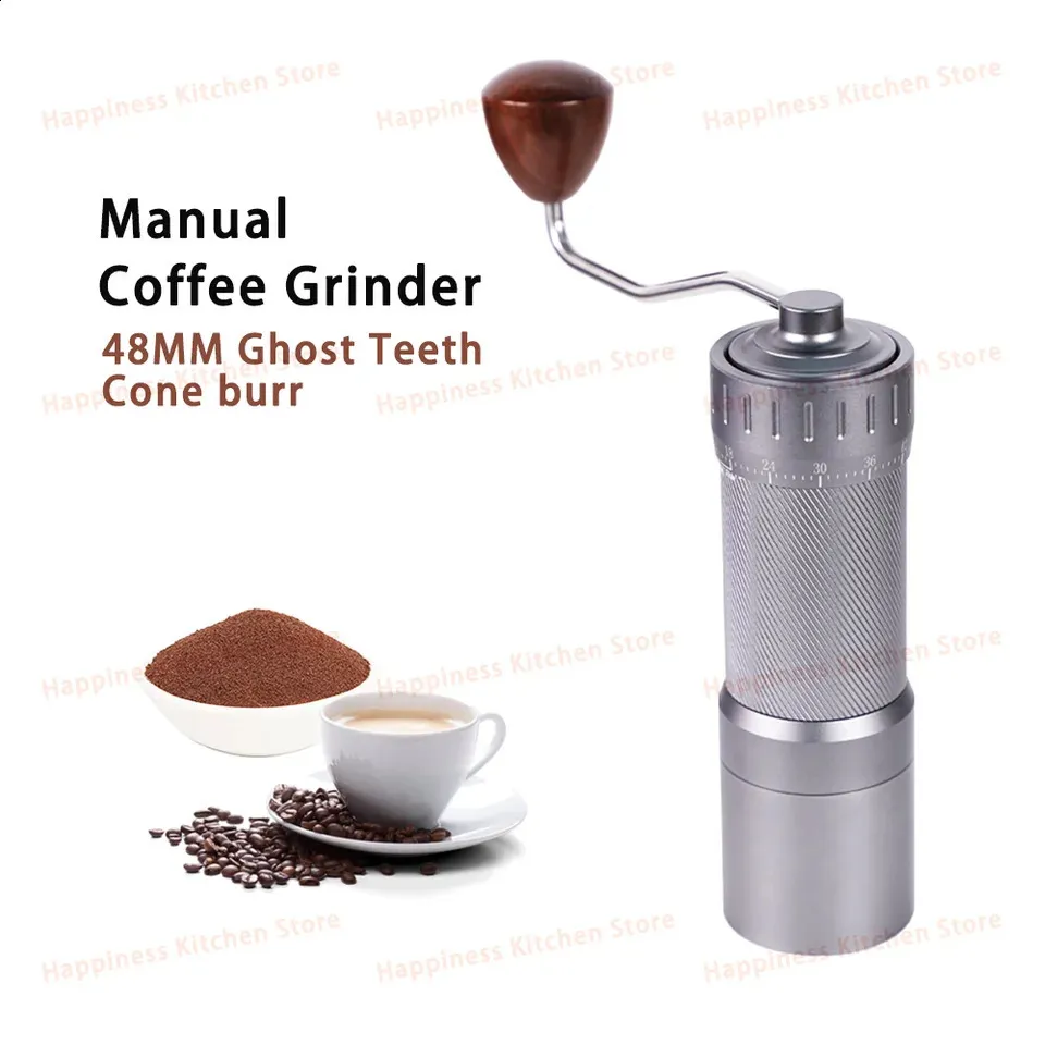 Stainless Steel Manual Espresso Grinder With Ghost Burr Hand 48MM ...