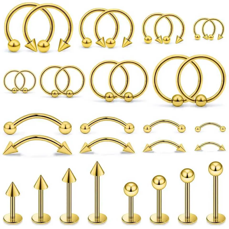 Ear Piercing Art 16G Vertical Labret Lip Barbell Rings For Women And ...