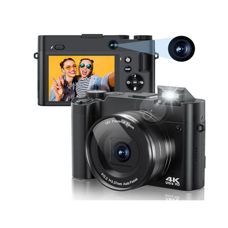 4K Digital Camera 64MP Autofocus DSLR 6 Axis Stabilization & 3'' Flip ...