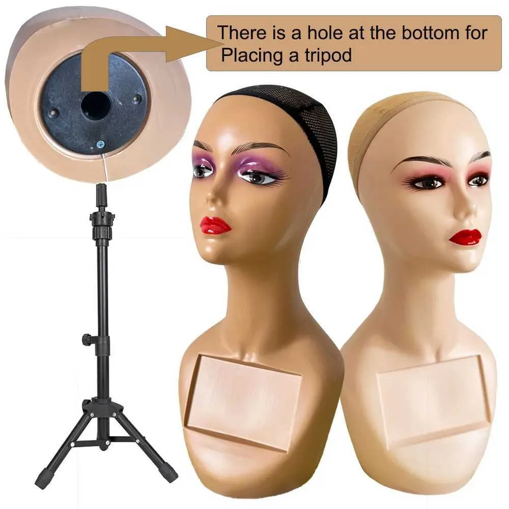Premium Wig Head Mannequin - Female/Male Manikin Head for Wig, Hat ...