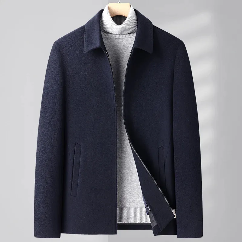 Mens Medium to Long Length Wool Jacket with 100% Wool Lining for Casual ...