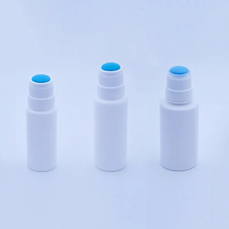 HDPE White Plastic Sponge Applicator Bottle with Blue Sponge Head Cap ...