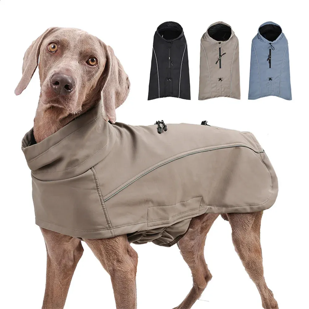 Waterproof Jacket for Large Dogs with Flexible Chest and Fleece Lining ...
