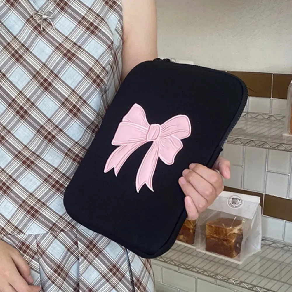 Pink Bow Tablet Sleeve Bag - 11/13/15 Inch Laptop Pouch - Embroidered ...