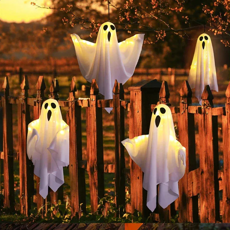 240911 Halloween LED Glow Ghost Lights Indoor Outdoor Hanging ...