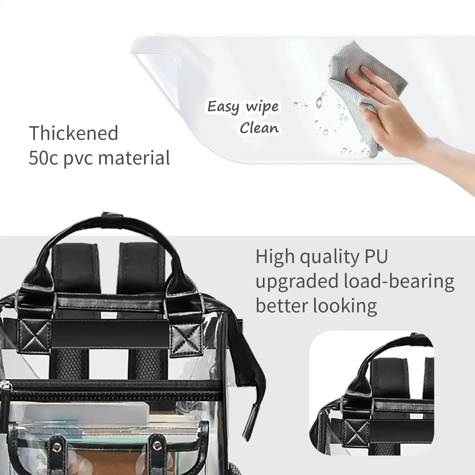 Transparent PVC Backpack: Large Capacity, Waterproof - Perfect for ...