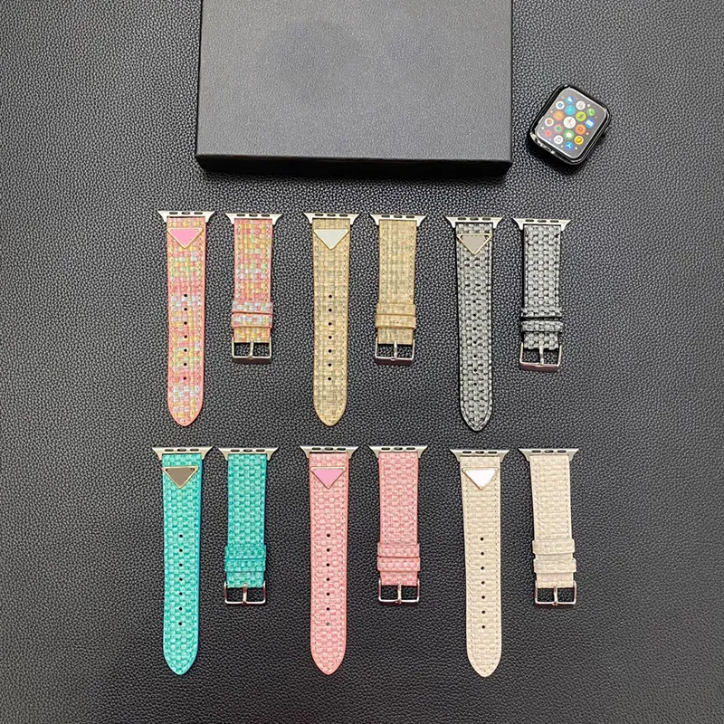 Premium Woven Leather Apple Watch Band with Triangular Design ...