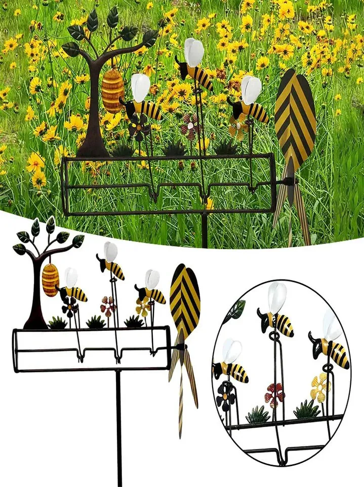 Lovely Bee Whirligig Wind Spinner - Garden & Outdoor Decoration - Shop ...