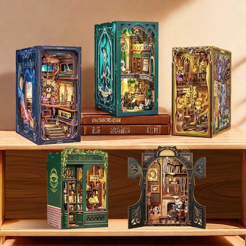 DIY Miniature Bookstore Book Nook Kit - Charming Bookshelf Insert ...