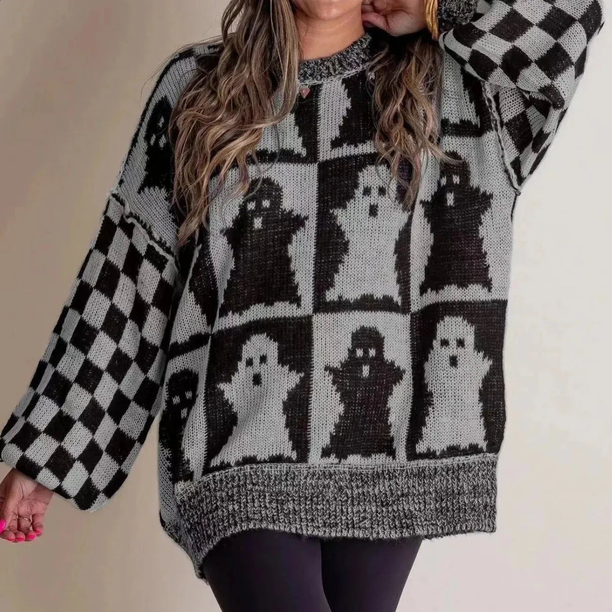 Halloween Pumpkin Hoodie: Cozy Knitted Sweater, Vintage Streetwear ...