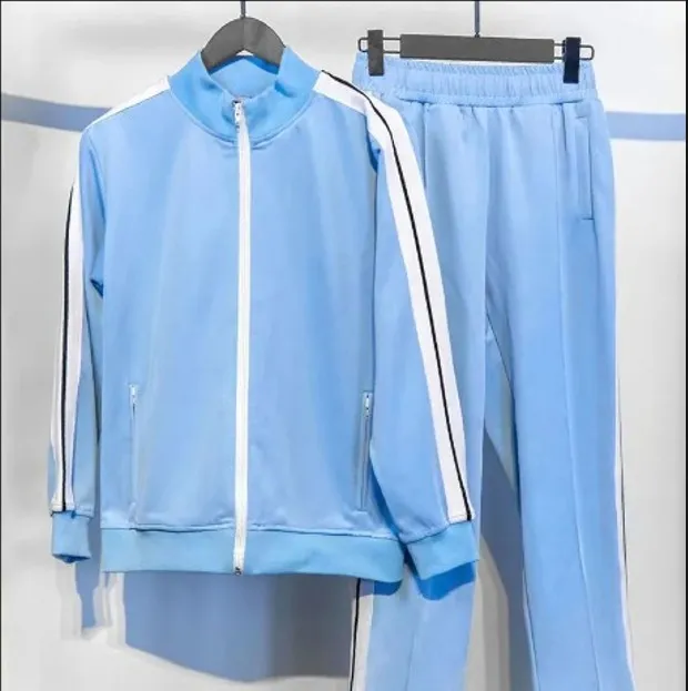Mens cotton blend tracksuit set with zipper closure, lapel neck, long ...