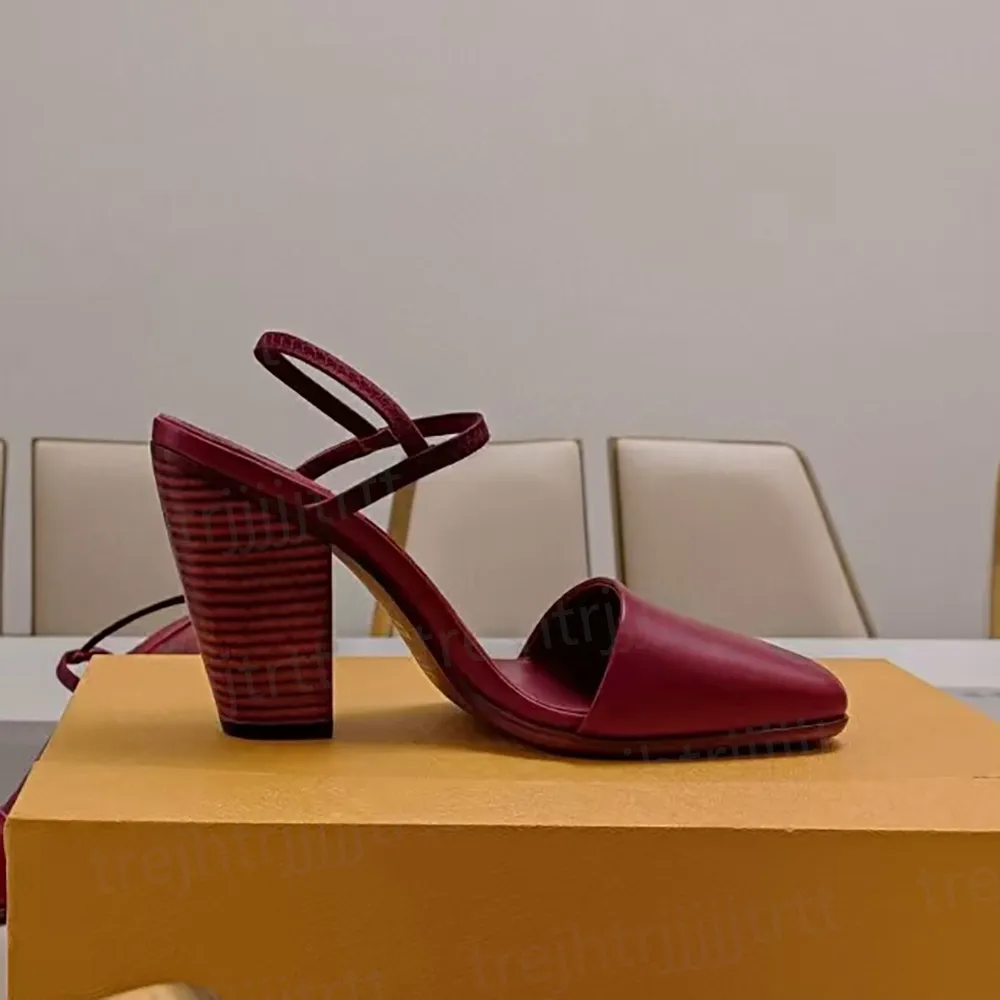 Women's Chunky Heel Dress Shoes Pumps Sandals Premium Real Leather ...