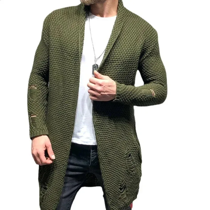 Mens Longline Cardigan: European Style, Loose Fit Knit Sweater - Shop ...