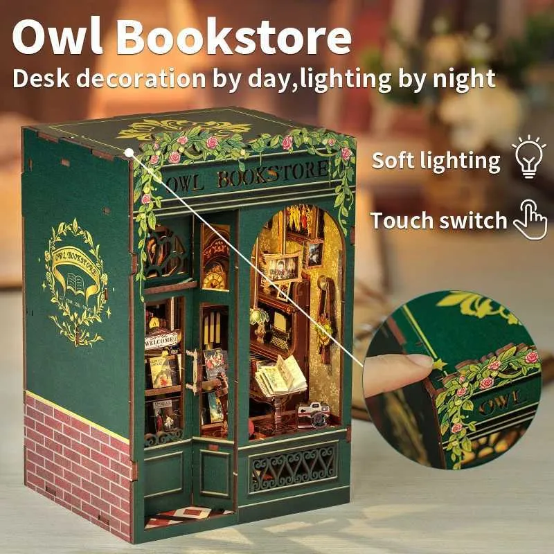 DIY Miniature Bookstore Book Nook Kit - Charming Bookshelf Insert ...