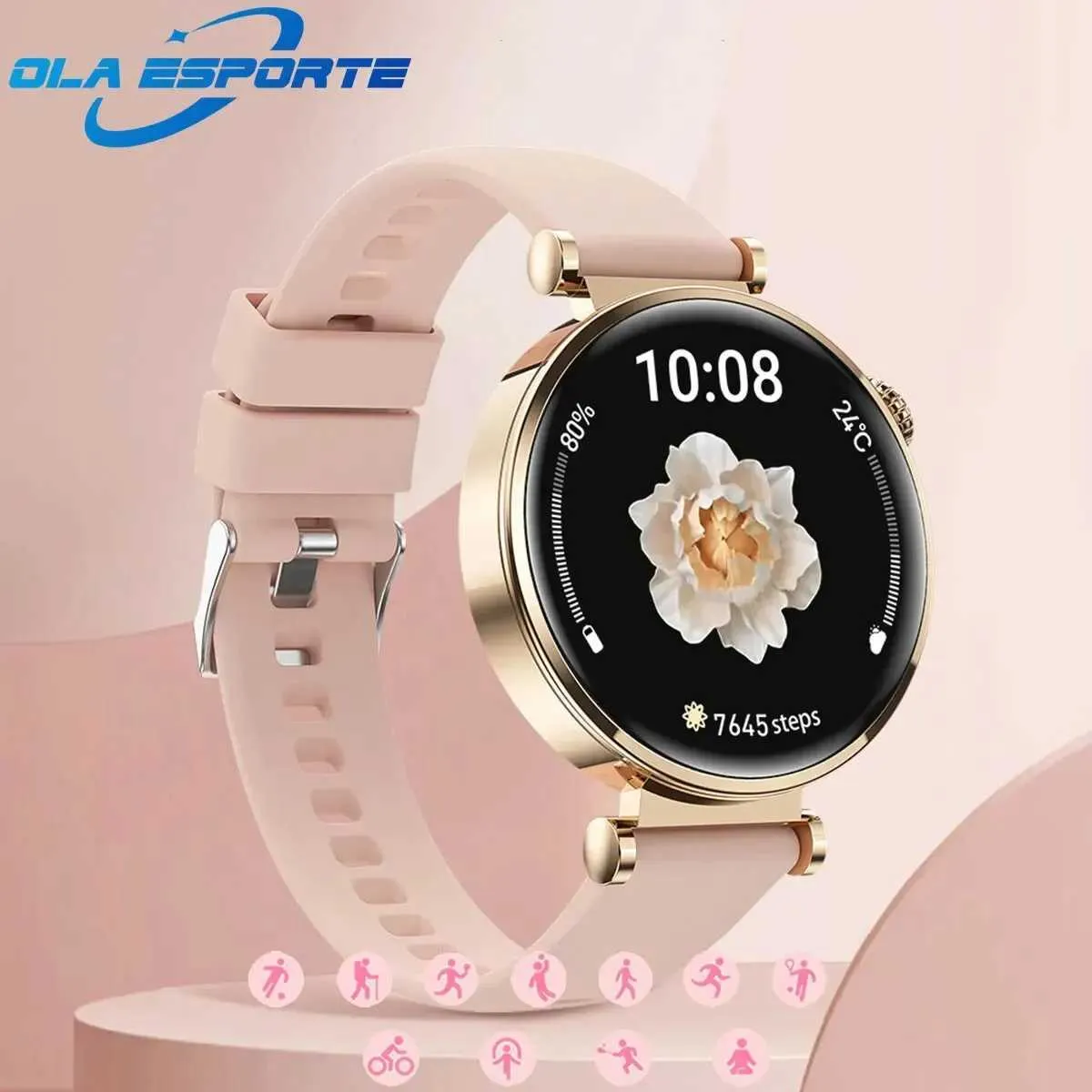 Women Smart Watch Amoled Bluetooth Call NFC Sport Lady Smart Watch IP68 ...