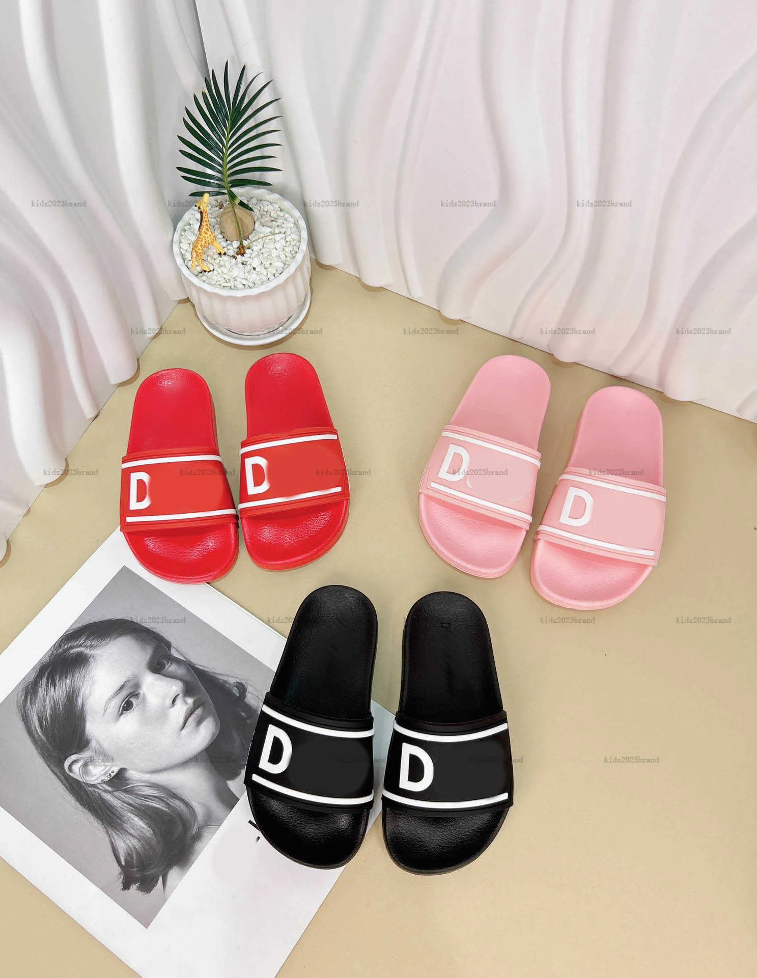 New Baby Slippers Letter Printing Kids Girls Shoes Sizes 26-35 ...