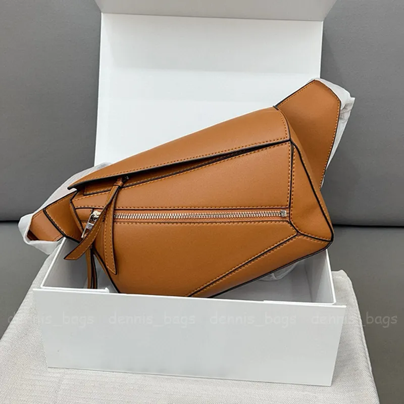 Designer Waist Bag Classic Cowhide Leather Bumbag With Puzzles Pocket ...