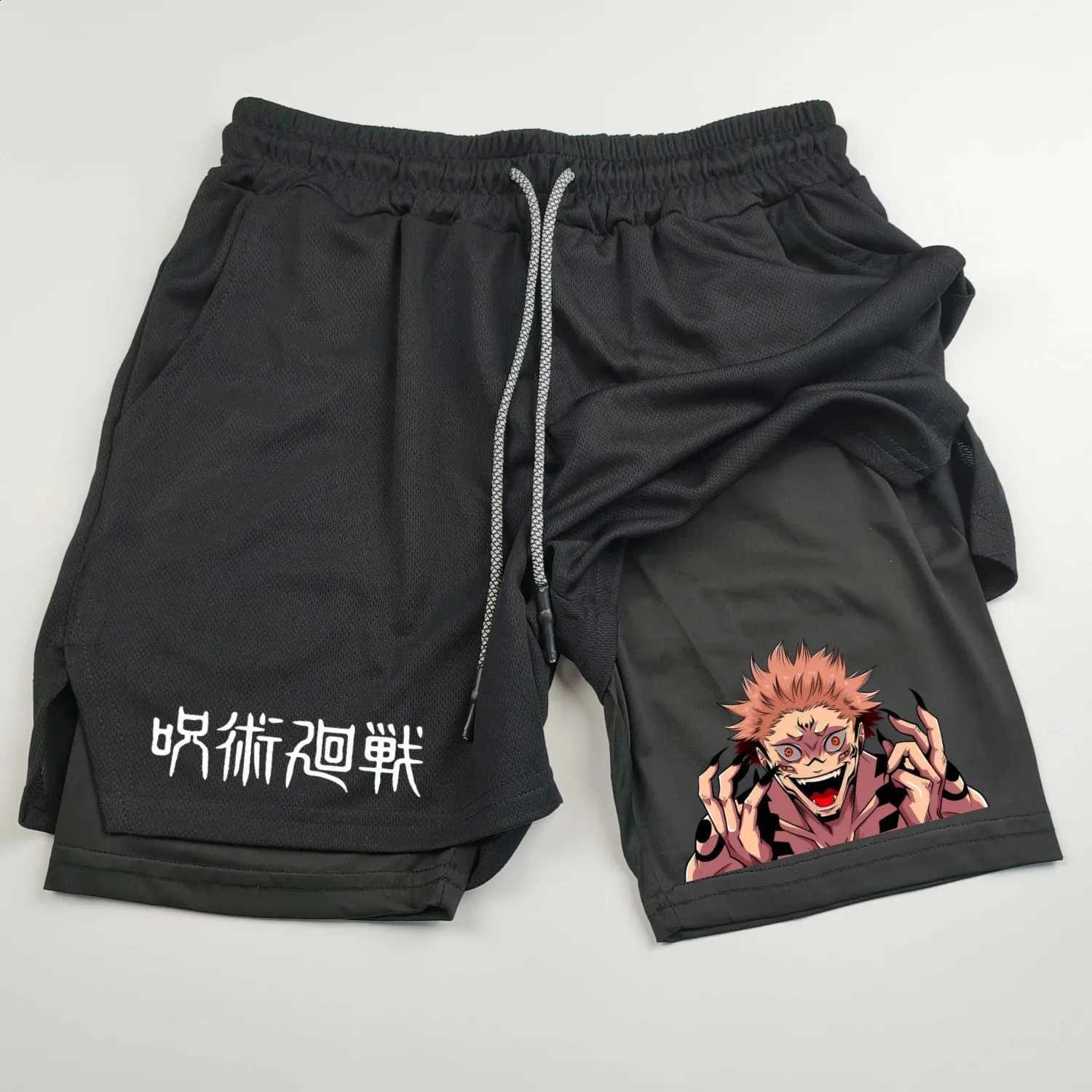 Jujutsu Kaisen Anime Graphic 2 In 1 Compression Anime Gym Shorts For ...